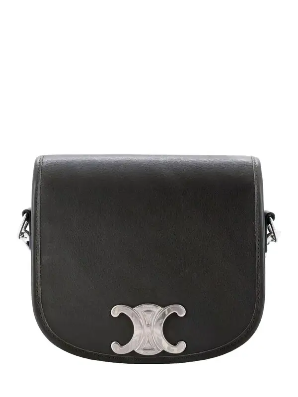 Celine Besace Triomphe Leather Small Shoulder Bag - Green