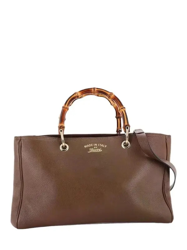 Gucci Bamboo Shopper Leather Medium Tote Bag - Brown