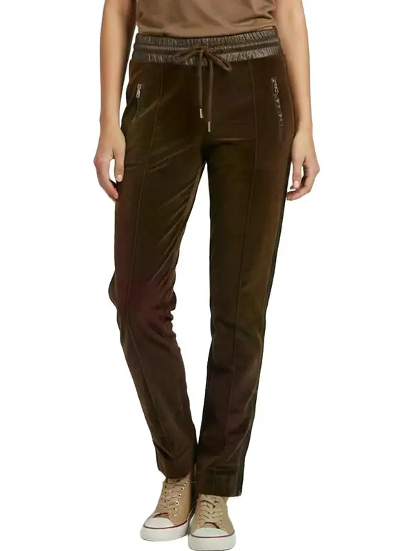 Dolce & Gabbana Velvet Satin-trim Trousers - Brown