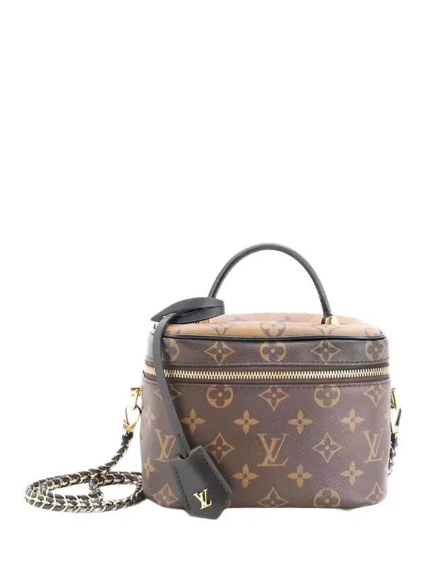 LOUIS VUITTON Vanity Handbag Reverse Monogram Canvas Pm Satchel - Brown