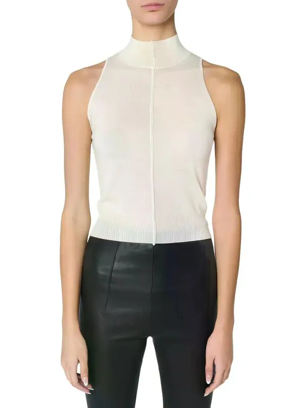 Amiri Mock-neck Halter - Neutrals