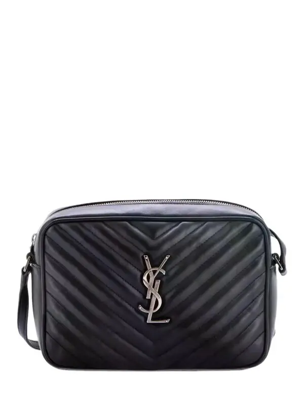 Saint Laurent Lou Camera Bag Matelasse Chevron Leather Small Crossbody Bag - Black