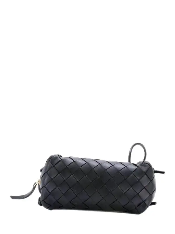 Bottega Veneta Concert Pouch Intrecciato Nappa Mini Crossbody Bag - Black