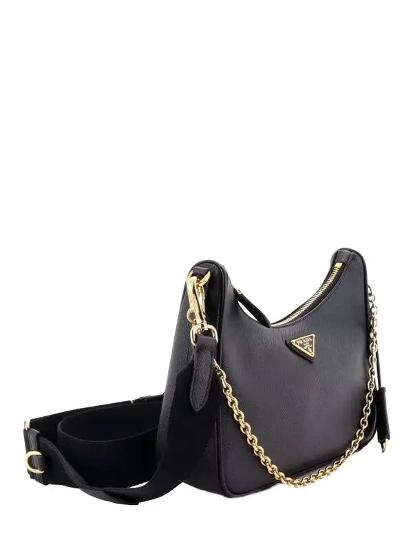 Prada Re-edition 2005 Shoulder Bag In Saffiano Leather - Black