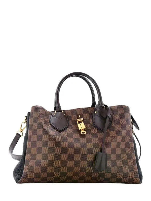 LOUIS VUITTON Normandy Handbag Damier Leather Satchel - Black