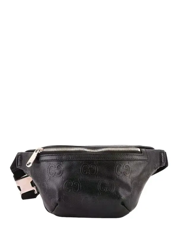 Gucci Gg Embossed Perforated Leather Small Belt Bag - Black