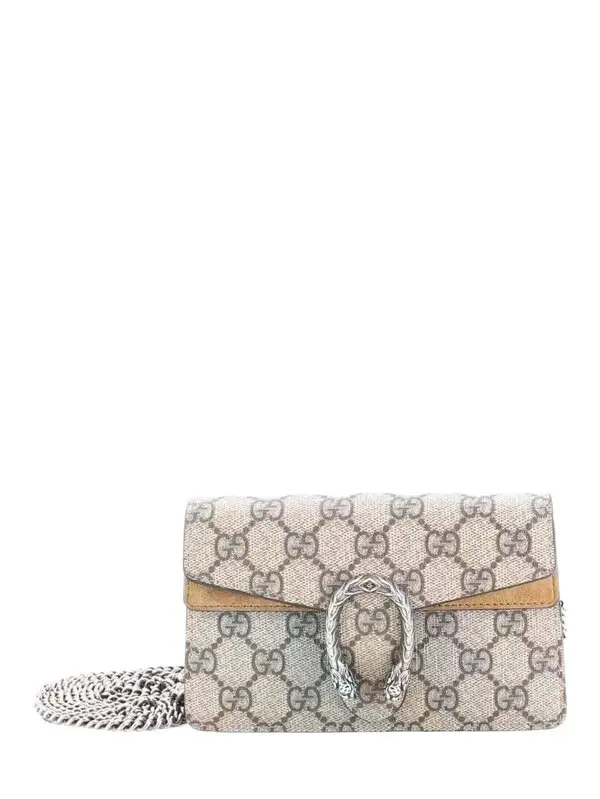 Gucci Dionysus Bag Gg Coated Canvas Super Mini Crossbody Bag - Brown