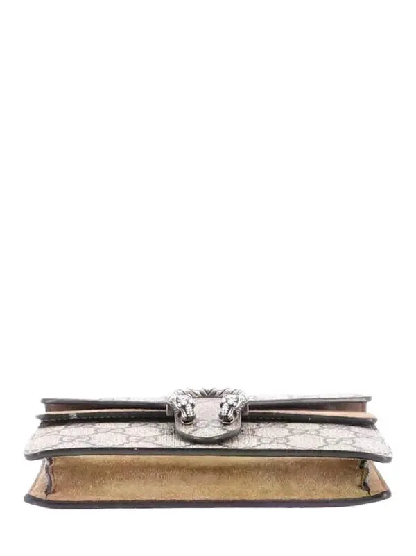 Gucci Dionysus Bag Gg Coated Canvas Super Mini Crossbody Bag - Brown