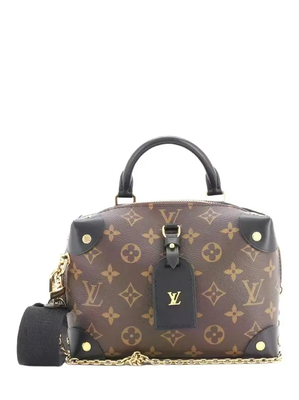 LOUIS VUITTON Monogram Canvas Petite Malle Souple Handbag - Black