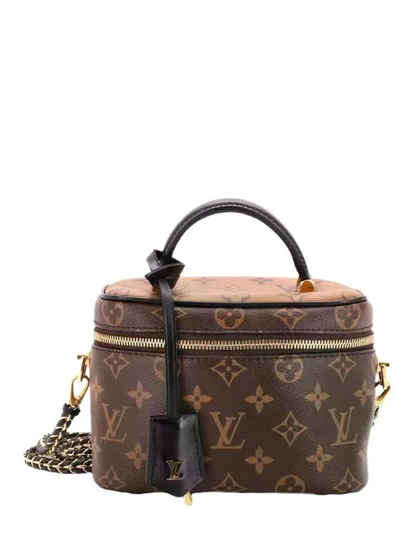LOUIS VUITTON Vanity Handbag Reverse Monogram Canvas Pm Satchel - Brown
