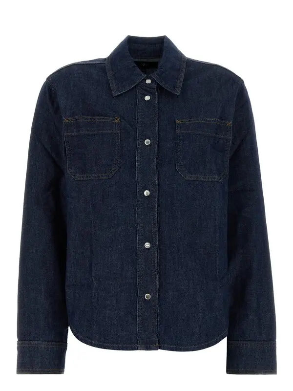 Seven For All Mankind Stretch Denim Shirt - Blue