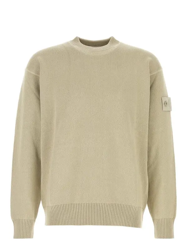 Stone Island Beige Cotton Blend Sweater - Light Brown