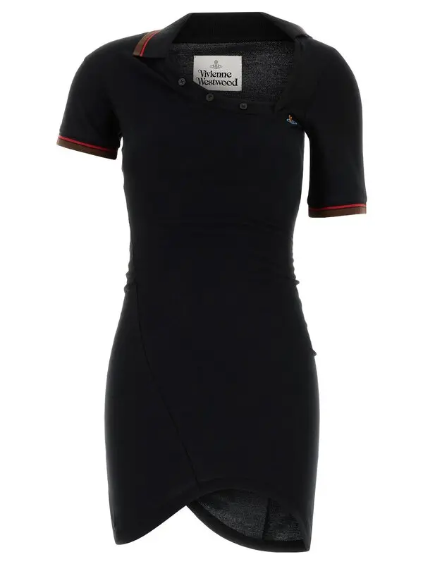 VIVIENNE WESTWOOD Piquet Polo Shirt Dress - Black