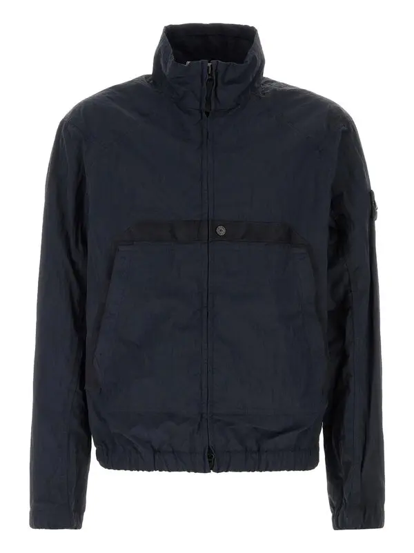 Stone Island Dark Nylon Zip-up Jacket - Blue