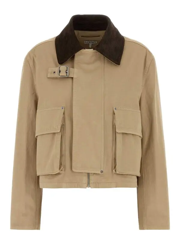 Loewe Cotton Parka Coat - Brown