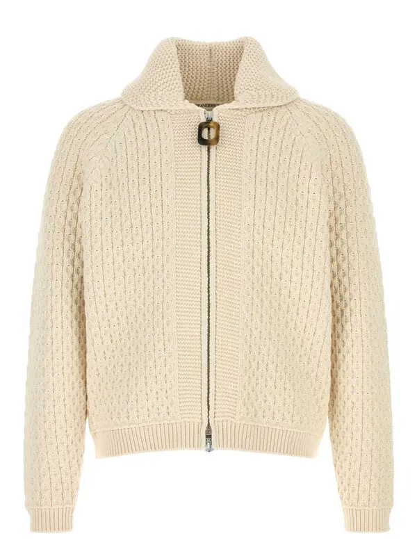 JW Anderson Ivory Cotton Blend Cardigan - White