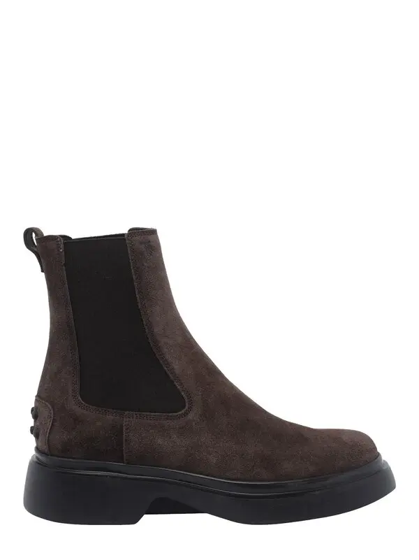 TOD'S Suede Chelsea Booties - Brown