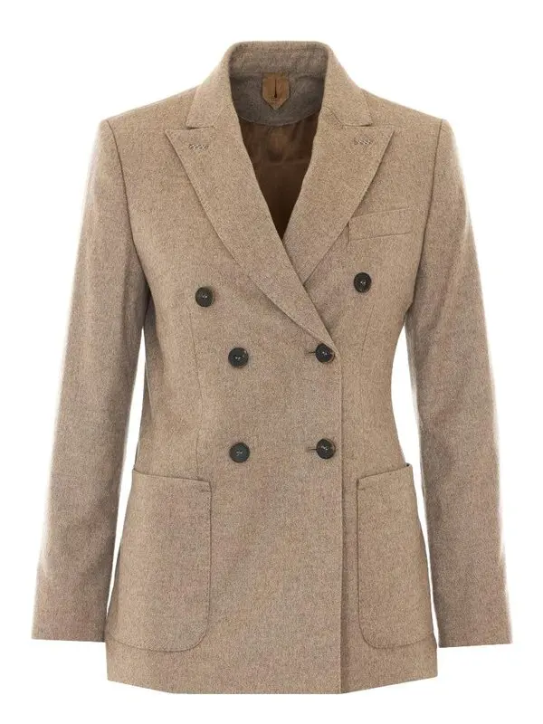 Max Mara Silk And Cashmere Double-breasted Blazer - Cream