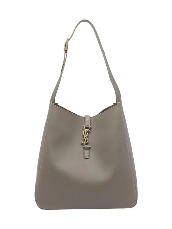 Saint Laurent Large Suede Le 5 A 7 Shoulder Bag - Gray
