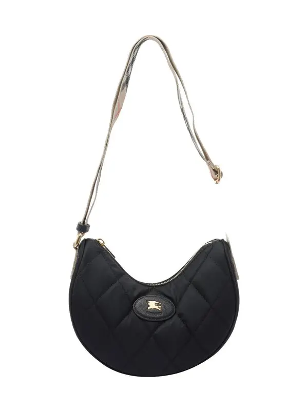 Burberry Quilted Horseshoe Crossbody Bag - Black
