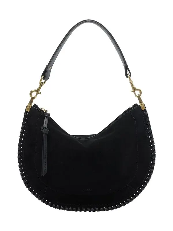 Isabel Marant Étoile Suede Oskan Soft Zip Shoulder Bag - Black