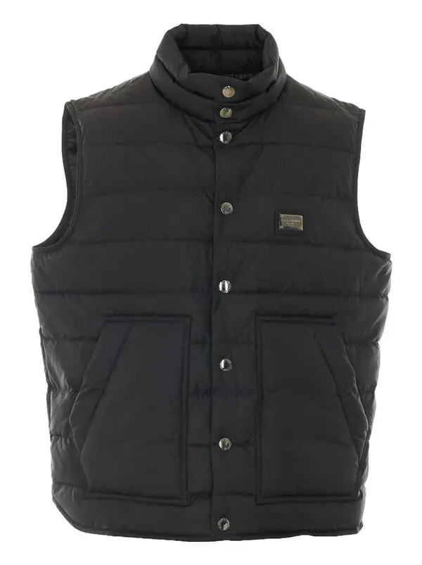 Dolce & Gabbana Logo Plaque Down Vest - Black
