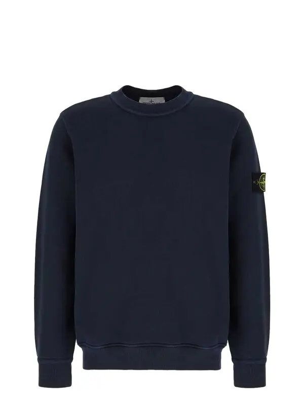 Stone Island Compass Logo Crewneck Sweatshirt - Blue