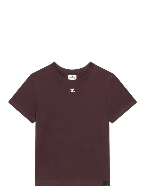 COURREGES Embroidered Logo T-shirt - Red