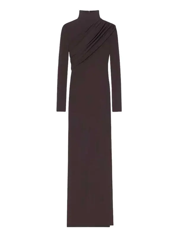 COURREGES Long Jersey Dress With Cable-knit Details - Red