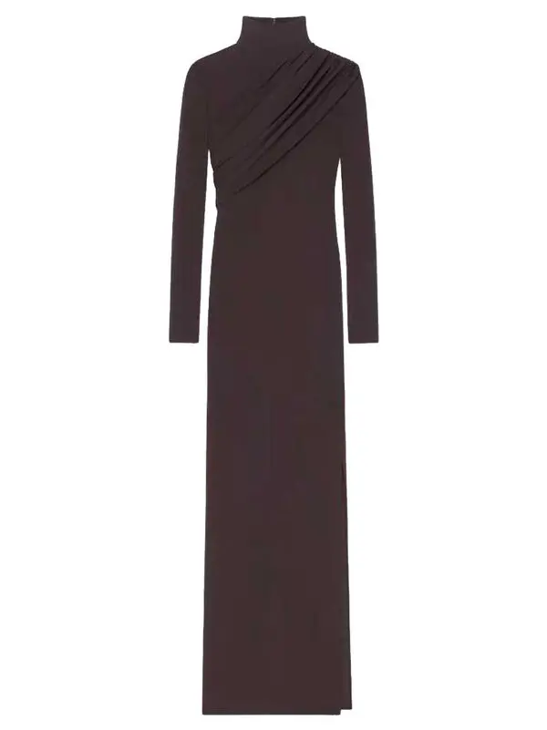 COURREGES Long Jersey Dress With Cable-knit Details - Red
