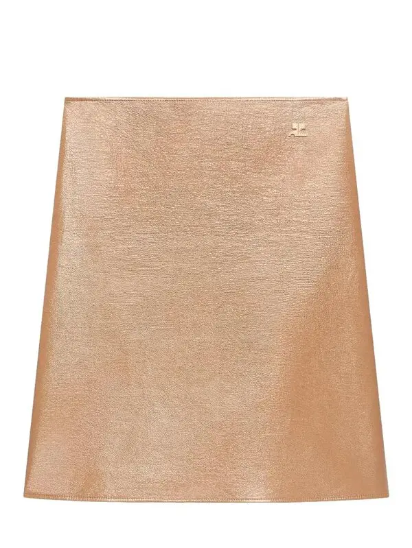 COURREGES Flared Vinyl Skirt - Brown