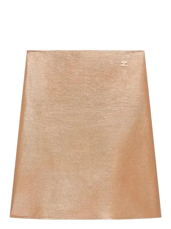 COURREGES Flared Vinyl Skirt - Brown
