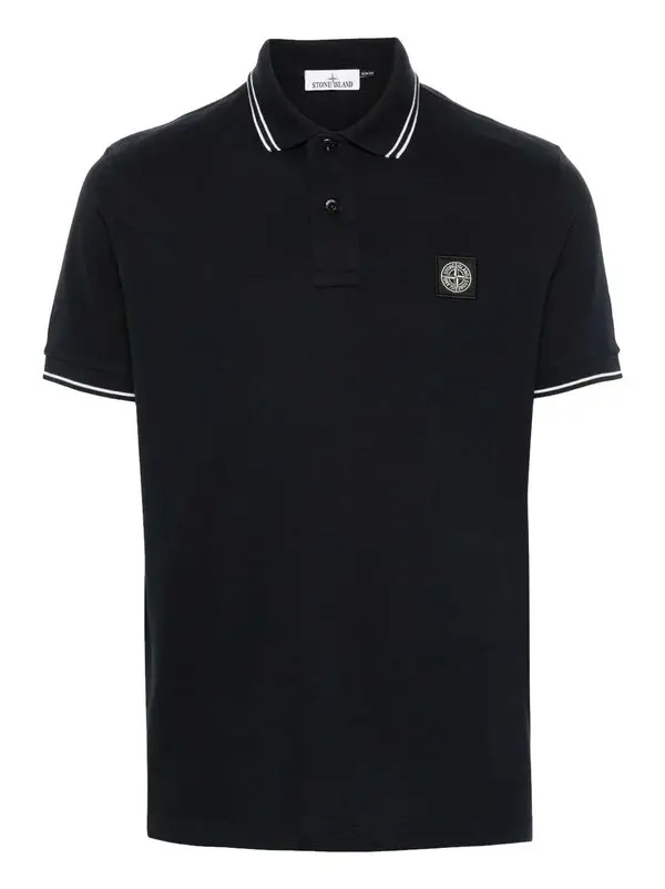 Stone Island Compass Patch Polo Shirt - Blue