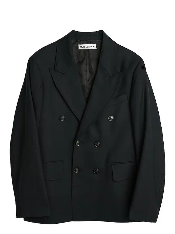 Our Legacy Tailored Fit Double Breasted Blazer - Black