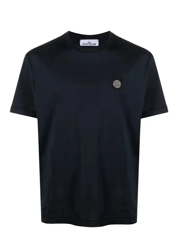 Stone Island T-shirt With Logo Appliqu - Blue