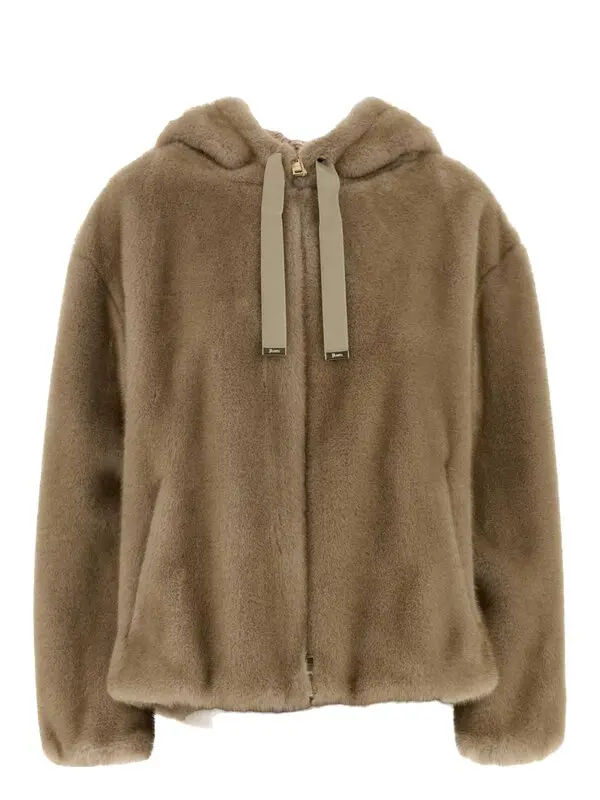 Herno Eco Fur Hoodie - Brown