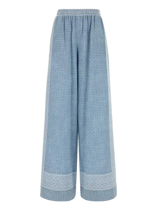 ERMANO SCERVINO Ermanno Scervino Printed Silk Wide-leg Pants - Multicolor