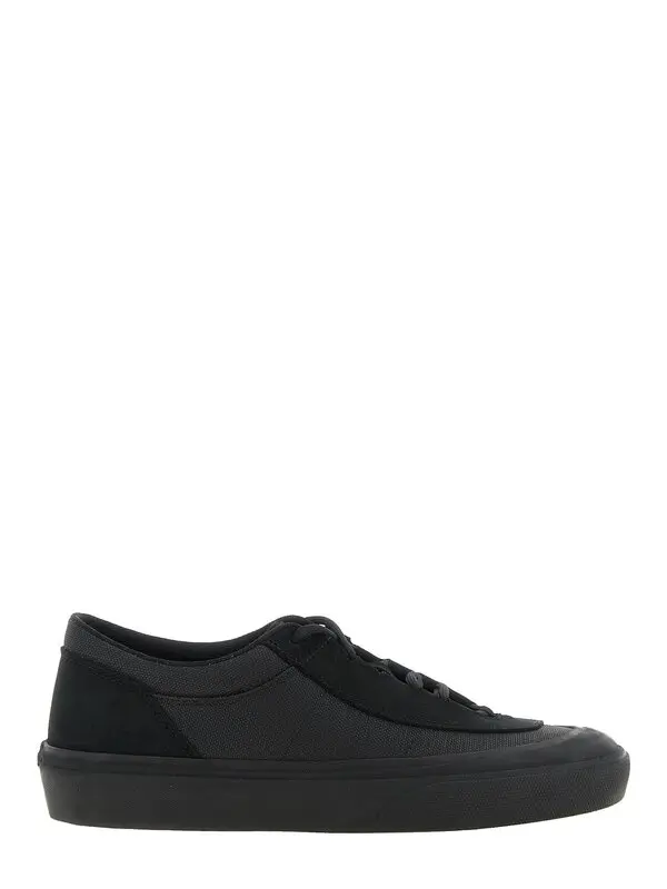 Stone Island Low Top Sneakers With Suede Accents - Black