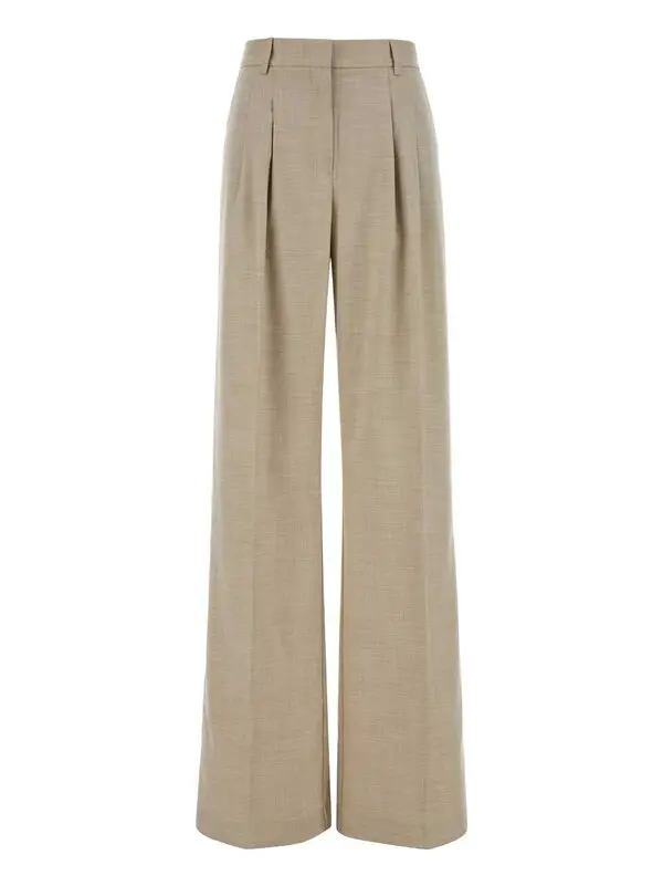 Andamane Melange Sand Stretch Twill Nathalie Pant - Brown