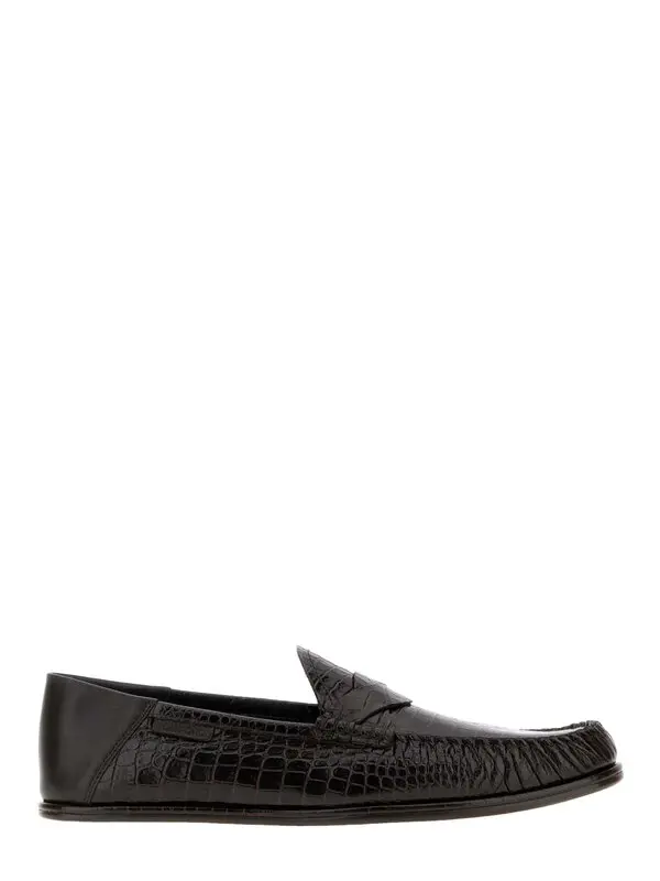 TOM FORD Dark Leather Loafers - Brown