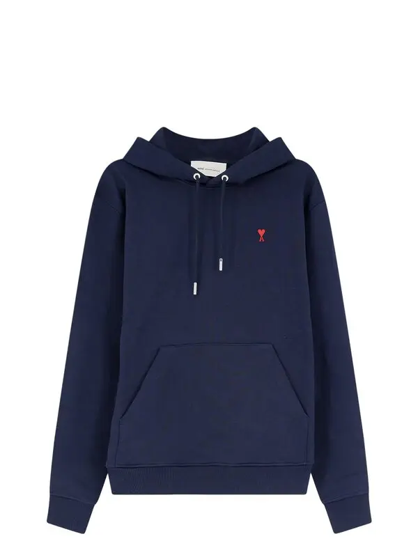 AMI Paris Hooded Cotton Sweatshirt - Blue