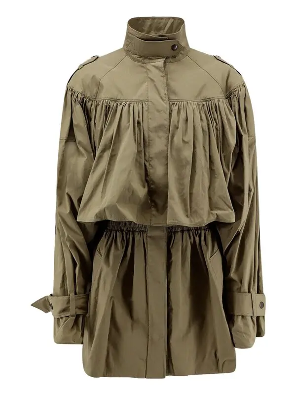 Chloé Cotton Jacket With Cotton Flounces - Green