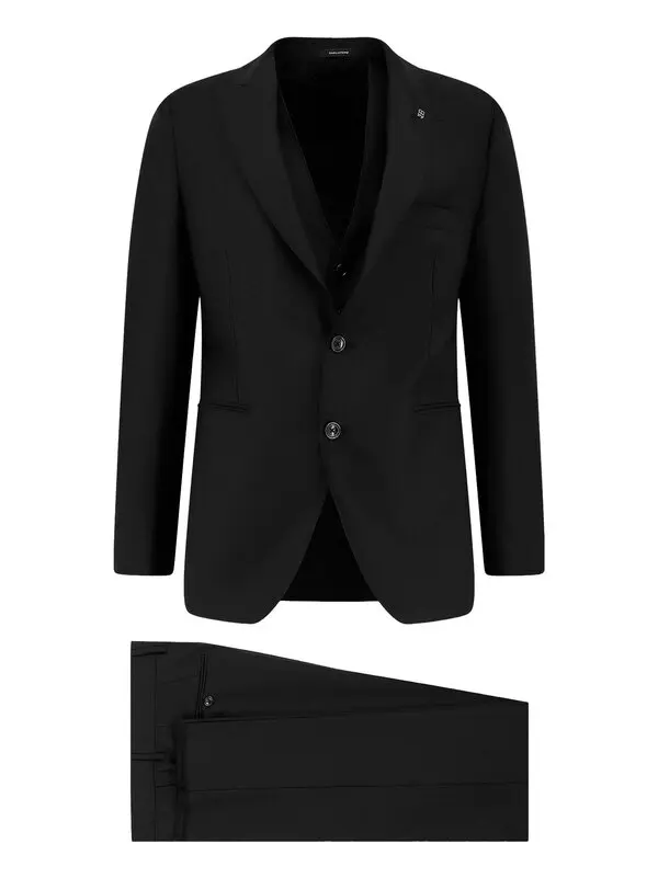 Tagliatore Virgin Wool Suit With Vest - Blue