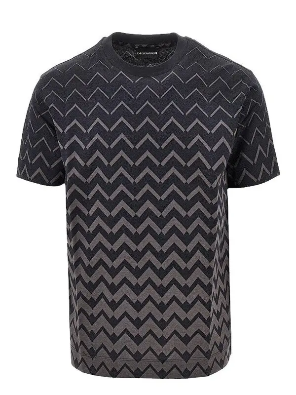 Emporio Armani Jacquard Jersey T-shirt An - Blue