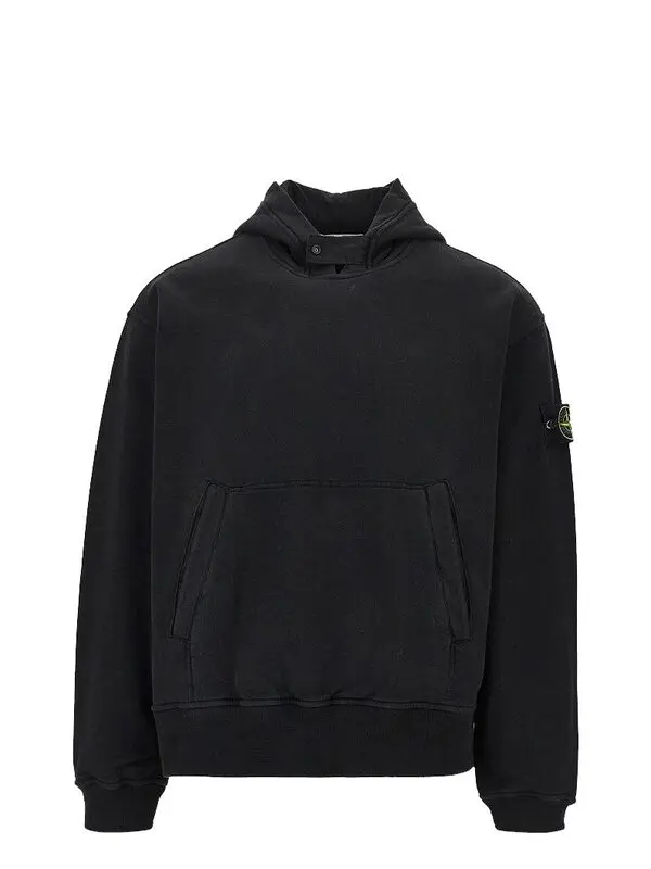 Stone Island Cotton French Terry Hoodie - Black