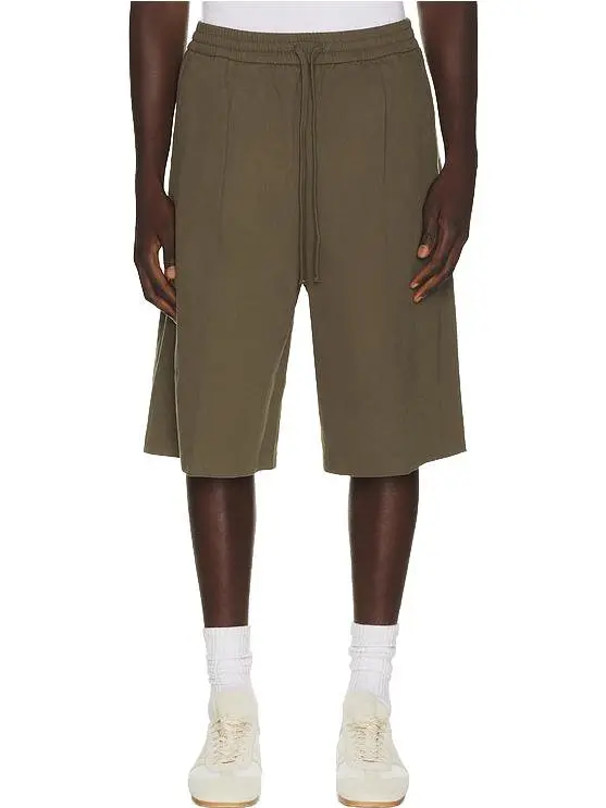 Fear Of God Relaxed Drawstring Short In Brown - Moss