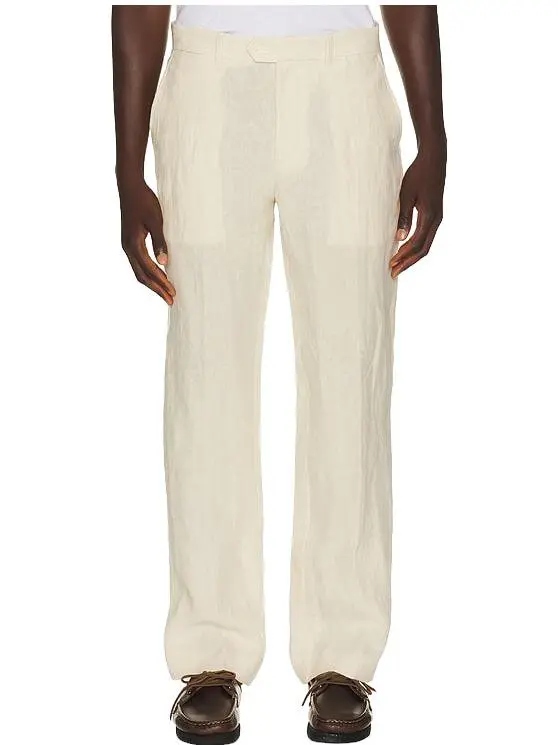 PERCIVAL Tailored Linen Trousers - Cream