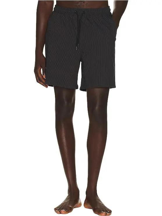 PERCIVAL Rowan Seersucker Swim Shorts - Navy