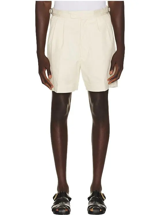 PERCIVAL Blake Double Pleated Shorts - Ecru