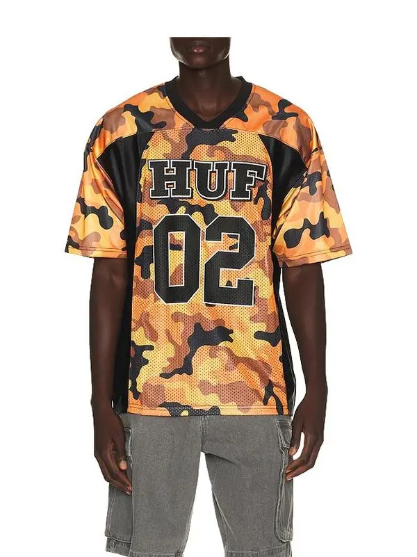 HUF Camouflage Football Jersey T-shirt - Lava